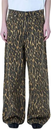 Ganni Femme, Jeans, Brun, Taille: W28 Print Denim Baggy Jeans