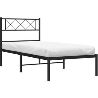 vidaXL Bettgestell mit Kopfteil Metall Schwarz 100x200 cm vidaXL