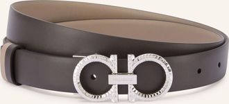 Ferragamo Ferragamo Lederg&uuml;rtel New Gancini Bright Zum Wenden braun