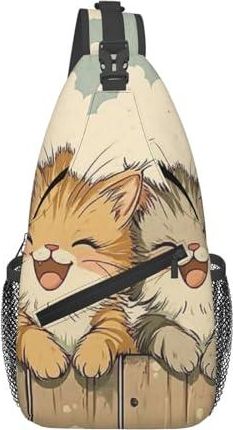 Generic Sac &agrave; bandouli&egrave;re en forme de chat mignon de dessin anim&eacute; pour homme, sac &agrave; dos de randonn&eacute;e