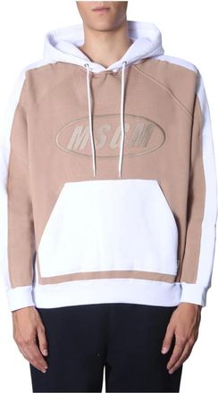 Msgm Msgm, Homme, Sweatshirts et sweats &agrave; capuche, Blanc, Taille: L Felpa SweaT-shirt