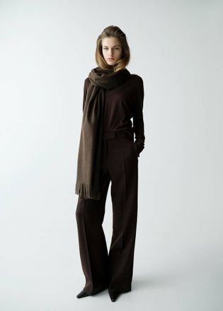 Mango Strickpullover mit V-Ausschnitt schokolade - Damen - 1XL - MANGO