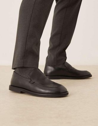 Asos Mocassins &agrave; bout carr&eacute; - Noir