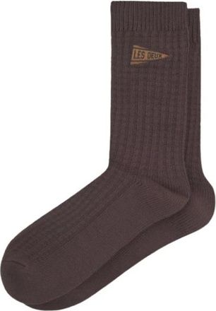 Les Deux Homme, Sous-v&ecirc;tements, Brun, Taille: S Flag Waffle Socks