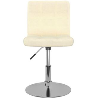 vidaXL Vidaxl - Chaise pivotante de salle &agrave; manger Cr&egrave;me Tissu