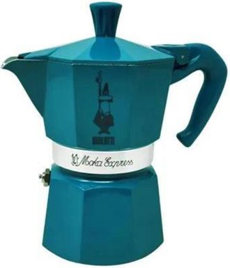 Bialetti Moka Express Zima Kaffeemaschine t&uuml;rkis 3 Tassen