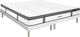 Vente-Unique Set aus Polsterbettgestell + Matratze - 180 x 200 cm - Hybridmatratze - 7-Zonen-Taschenfederkern & Memory Schaum - St&auml;rke 30 cm - OLIANE von YSM&Eacute;E