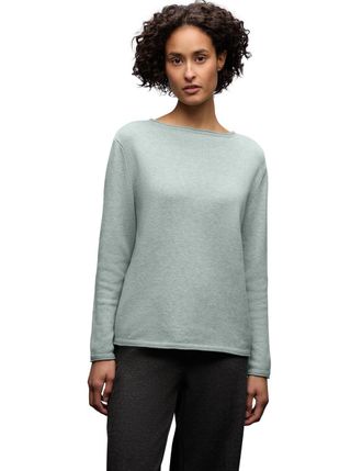 Street One Pullover mit gerolltem Saum nile Blue Mel. 36