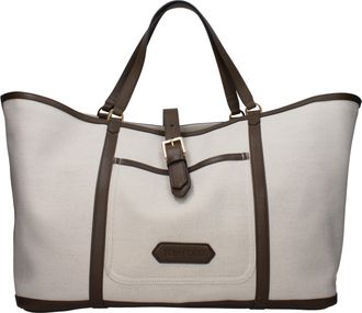 Tom Ford Hommess Porte-documents en tissu Beige/Marron