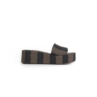 Fendi Sunshine Striped Platform Slides