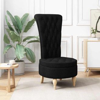 vidaXL Fauteuil &agrave; pantoufle Noir 56,5 x 70 x 110 cm tissu vidaXL