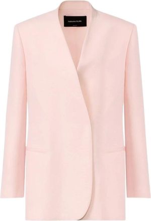Fabiana Filippi Femme, Vestes, Rose, Taille: 38 FR Longue veste en lin fluide et viscose