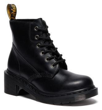 Dr. Martens Schn&uuml;rboots DR. MARTENS Alderstone, Damen, Gr. 39, schwarz, Leder, Basic, Schuhe Schn&uuml;rboots, Stiefelette, Schn&uuml;rboots mit Blockabsatz
