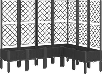 vidaXL Vidaxl - Jardinière avec treillis noir 160x120x142 cm pp