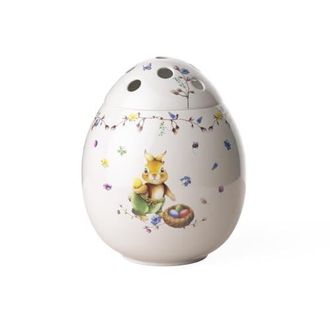 Villeroy & Boch Spring Fantasy Ei Vase, Ostervase F&uuml;r Blumen Perforiert Bunt, Osterdeko, Ostern Dekoration, Hase Emma, Deko, Geschenk, Premium Porzellan