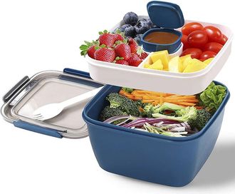 Dioche 1500 Ml -Box mit 4 F&auml;chern - Auslaufsichere, Mikrowellengeeignete Lunchbox f&uuml;r Erwachsene - Inklusive Spork- und So&szlig;enaufbewahrung - Ideal f&uuml;r Schule,