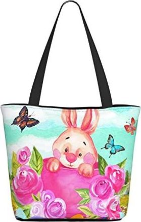 AOOEDM Sac &agrave; provisions pour dames mignon lapin et fleurs de P&acirc;ques 13x11x7in.Le cadeau parfait pour la Saint-Valentin.Cest de la Saint-Valentin pour maman, 