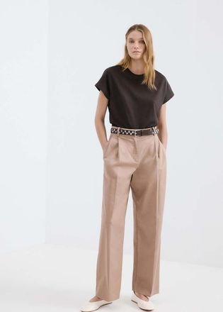 Mango T-shirt coton manches courtes marron - Femme - S - MANGO