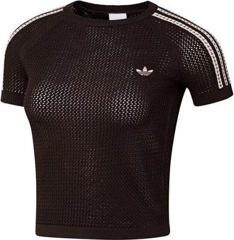 adidas Originals Damen T-Shirt CALI CROCHET TEE Slim Fit