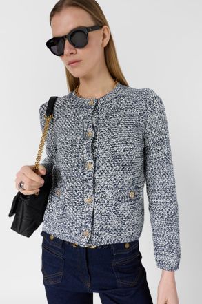 Gerard Darel Gilet chin&eacute; &agrave; boutons dor&eacute;s - LEORA - Marine