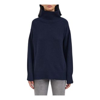 Soft Goat Boyfriend-Rollkragenpullover - - Knitwear - Damen - Blau - S