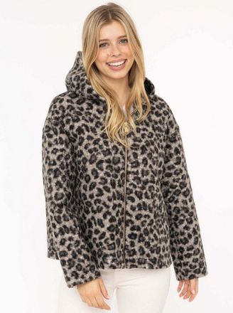 Zwillingsherz Kurzjacke Fur Kapuze, Rei&szlig;verschluss, Seitliche Taschen