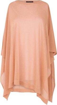 Fabiana Filippi Femme, Vestes, Rose, Taille: ONE Size Poncho semi-transparent