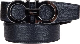 Ferragamo Homme, Accessoires, Noir, Taille: 90 CM Reversible Gancini Leather Belt