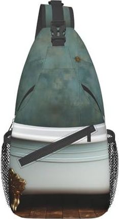 Generic Réglable Sacoche Homme Bandouliere Baignoire vintage imprimée Sacs à Bandoulière Antivol,Mode Sac à Dos Militaire pour école Cyclisme Voyage