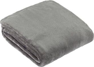 furn. Furn. Harrow Fleece Überwurf - seidig weiche leichte Flanelldecke für Bett oder Sofa (Anthrazit - 140x180cm)