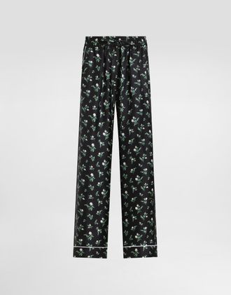 Dolce & Gabbana Roses And Lilies Of The Valley-print Twill Vanity Trousers - Frau Hosen Und Shorts Mehrfarbig 48