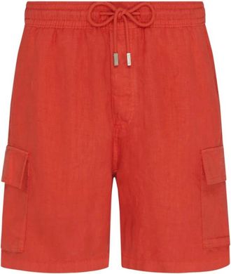 Vilebrequin Homme, Shorts, Rouge, Taille: XL Baie Linen Bermuda Shorts