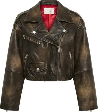 Gestuz Femme, Vestes, Brun, Taille: 40 FR Leather Vestes