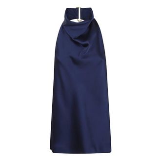 Stella McCartney Satin Halterneck Top - - Tops - Damen - Blau - 2XS