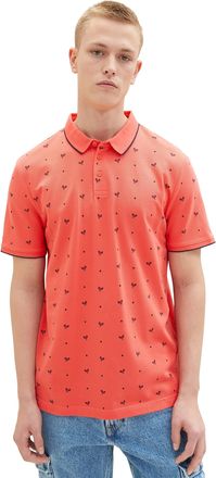 Tom Tailor Herren 1036382 Piqué Poloshirt mit Muster, 31932-Red Navy Tennis Print, L
