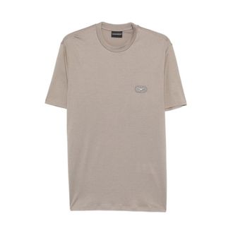 Emporio Armani Logo T-Shirt - Homme - Tops - Gris - Taille: XL