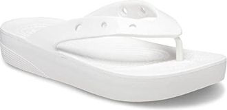 Crocs Femme Classic Platform Flip W Tongs, White, 38/39 EU