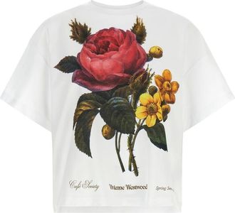 Vivienne Westwood Femme, Tops, Blanc, Taille: 38 FR Flower Box T-Shirt
