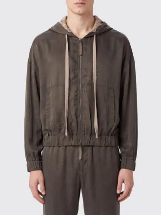 Ziggy Chen Kapuzen-Windbreaker von aus Cupro-Baumwolle mit K&auml;ngurutasche