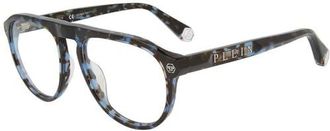 Philipp Plein Monture de lunettes pour homme VPP016M-540L93-21G Bleu ø 54 mm