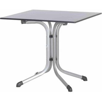 Sieger 3130-50 Boulevard-Klapptisch vivodur, 80x80 cm graphit Gestell aus Stahl in graphit, Tischplatte aus vivodur in anthrazit