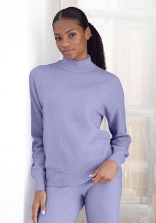 Lascana Strickpullover mit Stehkragen und Rippb&uuml;ndchen, Loungewear