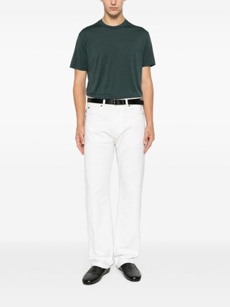 Tom Ford Mens T-Shirt Crewneck Green Lyocell T-Shirts And Polos