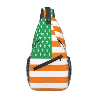 Generic Drapeau Irlandais-Am&eacute;ricain Sacoche Bandouliere L&eacute;ger Sacs &Agrave; Dos Antivol Sac Poitrine Pour Shopping Excursion Randonn&eacute;e