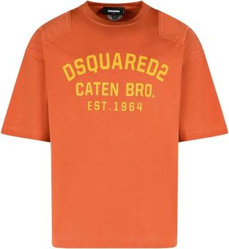 Dsquared2 Homme, Tops, Orange, Taille: S Camiseta MC Loose Fit