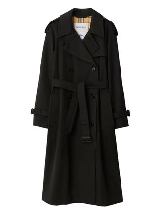 Burberry trench ceintur&eacute; &agrave; boutonni&egrave;re crois&eacute;e - Noir