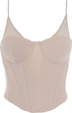 Patrizia Pepe Femme, Tops, Beige, Taille: 38 FR Top style bustier