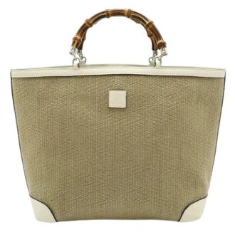 Gucci Pre-owned Bamboo Straw Leder Handtasche - - Pre-owned - Damen - Beige - ONE SIZE