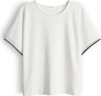 OPUS Sweatshirt Boxy Sweatshirt mit sportlichem Kontrastb&uuml;ndchen Kleine Seitenschlitze, weicher Griff f&uuml;r bequemen Sitz