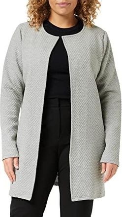 Vila Clothes Vinaja New Long Jacket-Noos, Veston Femme, Gris (Light Grey Melange), 40 (Taille Fabricant: Large)